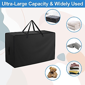 Folding Mattress Bag - 600D Oxford Cloth Heavy Duty Carry Case for Tri-Fold Guest Bed Mattress (Fits 4" Single Mattress, Black)