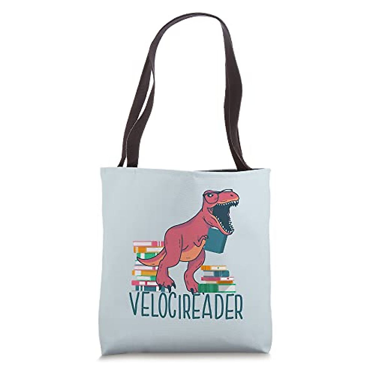 VELOCIREADER Velociraptor Fun Dinosaur Reader Meme Student Tote Bag
