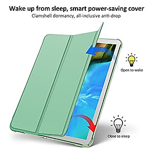FixCracked 9.7 inch case for ipad 5th/ipad 6th（2017 and 2018 Model）, with Pencil Holder, Ultra-Thin Built-in Silicone TPU Soft Shell Protective Cover, with Smart Wake/Sleep Function (Dark Green)…