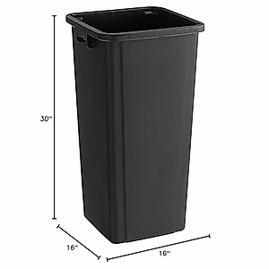 PRO&Family 92 Qt. / 23 Gallon / 87 Liters Black Square Trash Can. Kitchen Garbage Can Office Trash Can Recycle Bin Waste Basket Touchless