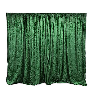 AK TRADING CO. 10 feet x 10 feet Lush Velvet Backdrop Drapes Curtains Panels with Rod Pockets - Wedding Ceremony Party Home Window Decorations - Hunter Green