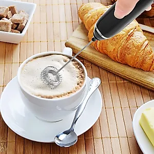 Milk Frother Handheld, Dallfoll USB Rechargeable Electric Foam Maker for Coffee, 3 Speeds Mini Milk Foamer Drink Mixer with 2 Whisks for Bulletproof Coffee Frappe Latte Cappuccino Hot Chocolate