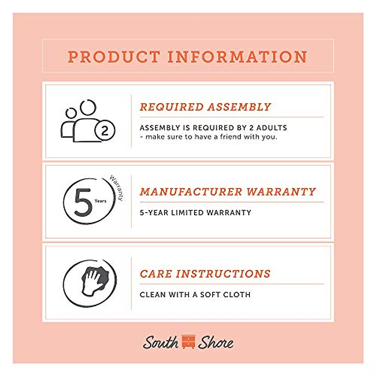 South Shore Summertime Bookcase Headboard, Twin, Pure White