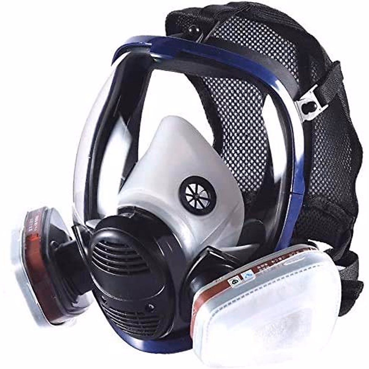 17 in 1 Full Face Large Size Respirator,Reusable Full Face Respirator Widely Used in Organic Gas,Paint Sprayer, Chemical,Woodworking,Dust Protector, Medium