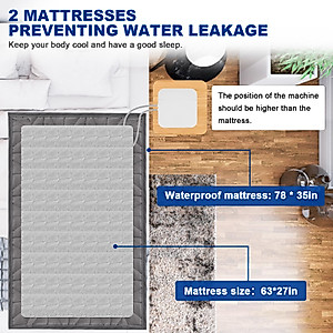 Tragaomx Cooling Mattress Pad Bed Cooling System Night Sweats and Hot Sleepers Relief Cooling Pad,Single Size 63x27in,Matterss 5 Years Warranty