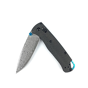 HUAAO EDC Bugout Knife, Axis Lock Pocket Knife with 3'' Damascus Blade Carbon Fiber Handle, Damascus Folding Knife with Thumb Stud Pocketclip