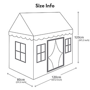 PETITE MAISON Kids Play House Tent with 100% Cotton Fabric & 5 Windows - Hand Made Premium Quality Play Tent for Indoor & Outdoor - Light and Easy to Assembly - Best Birthday Gift - Pink