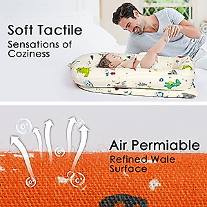 Baby Lounger Cover for Dockatot Deluxe + | Premium Quality Newborn Lounger Cover | 100% Cotton Hypoallergenic Extra Cover [Fits Deluxe+] (Cover Only) (Dino)