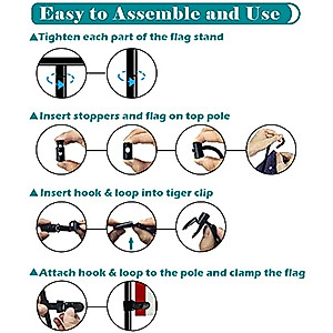 Koutemie 49 Inch Extra Tall Garden Flag Stand Holder Pole with 5 Prong Bases for 12 x 18 Outside Fall Yard Flags Décor, Matte Black