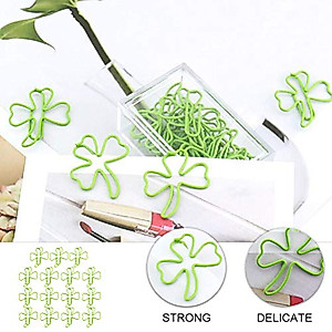 Homoyoyo 15 Pcs Shamrock Clover Shaped Paper Clips Great for Paper Clip Collectors or Office Present with Box