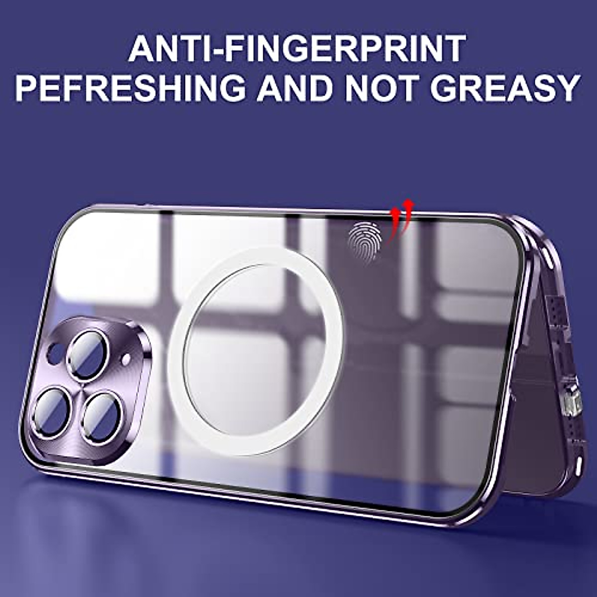 Jonwelsy Case for iPhone 14 Pro Max, 360 Degree Double-Sided Protection Compatible with Magsafe Magnetic Adsorption Metal Bumper Front Tempered Glass Back Frosted PC Cover for 14 Pro Max 6.7" (Gold)