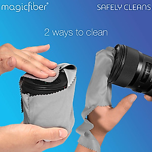 MagicFiber Microfiber Camera Lens Pouches (3 Pack) Ultra Soft Bags with Built-in Cloth for Cleaning and Storing Camera Lenses