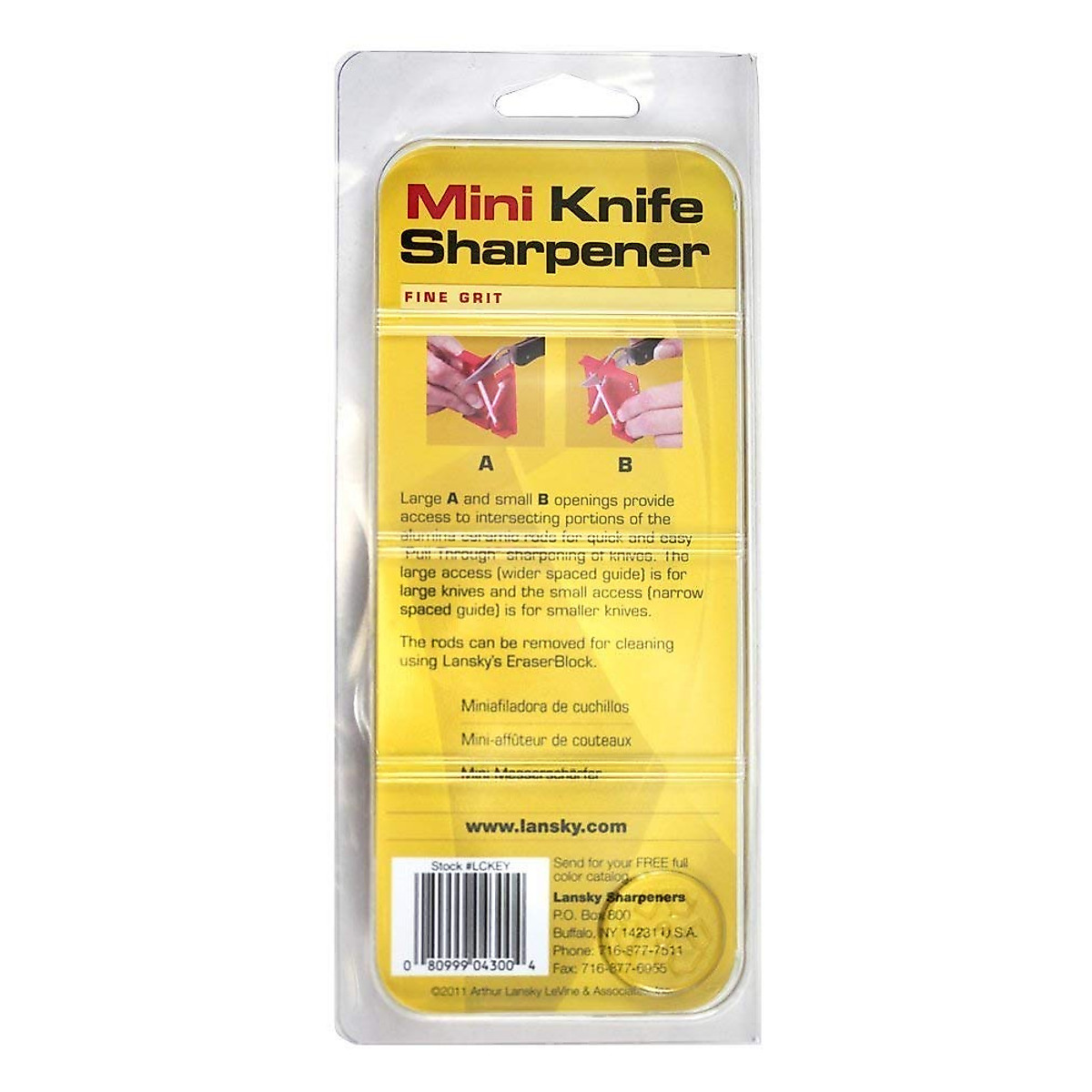 Lansky Mini Crock Sticks Knife Sharpener, Portable Keychain Blade Sharpener Tool, Ceramic Honing Rod for Knives - LCKEY
