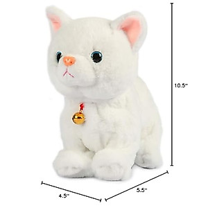 Smalody Interactive Plush Toys, Novelty Sound Control Electronic Cat Electronic Pets Robot Cat Gift for Children (White)