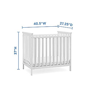 Delta Children Middleton Mini Crib with 2.75-Inch Mattress - Greenguard Gold Certified, Textured White