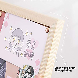 Cork Board Photo Wall, Desktop Message Board, Home Wall Hanging pin Board, Bulletin Board Display Board（15.7x11.8 in）