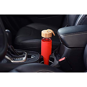 Yomious 20 Oz Borosilicate Glass Water Bottle with Bamboo Lid and Silicone Sleeve – Reusable BPA Free – Glass Drinking Bottle with Lids - Cute Glass Bottle for Women - Glass Shaker Bottle