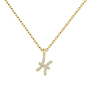 PAVOI 14K Yellow Gold Plated CZ Astrology Necklace Astrology Necklace | Astrology Gifts For Women | Zodiac Necklaces | Pisces Necklace