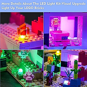 LocoLee Led Light Kit for Lego The Axolotl House 21247, Minecraft Lighting Set Compatible with Lego 21247 (No Lego Model), DIY Décor Lights for Lego Building Blocks