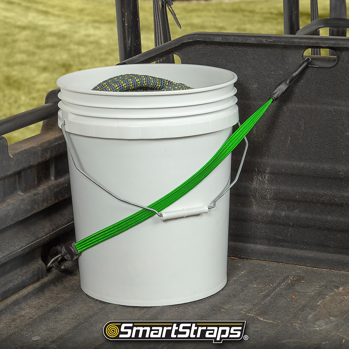 SMARTSTRAPS - 215 SmartStraps Bungee Cords (10pc Value Pack) – Secure Luggage, Coolers and Other Light Loads for Transport – Flat Strap Bungee Cords Distribute Load to Reduce Slipping