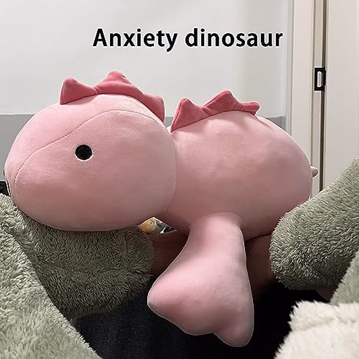 Ololele Weighted Stuffed Animals 10 Lbs 31.5 Inches Giant Weighted Dinosaur Plush for Adults, Pink Weighted Plushies Dino Pillowfort for Relax and Sleep