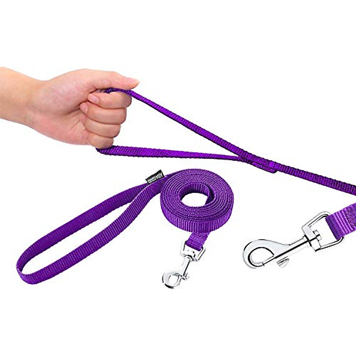 AMAGOOD 6 FT Puppy/Dog Leash, Strong and Durable Traditional Style Leash with Easy to Use Collar Hook,Dog Lead Great for Small and Medium and Large (Purple,5/8" x 6 Feet)