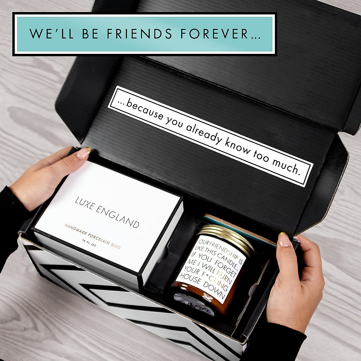Luxe England Gifts Funny Friend Gifts for Women - Unique Funny Gift Box Great as Birthday Gifts for Best Friend Woman, Funny Gifts for Friends, Friendship Gifts for Women