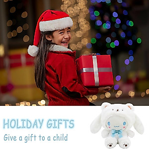 13.7" Cute Anime Plush Doll, Lovely Plush Stuffed Animal, Anime Cute Soft Plush Figure Toy, Pillow Plush Gift Filler Birthday Gift for Kids (White-Cinna)