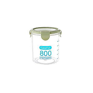 HongHong Airtight Food Storage Containers, BPA-Free Plastic,Easy Lock Lids, for Transparent Spices Bean Tea Grain Organization and Storage Green 600ml