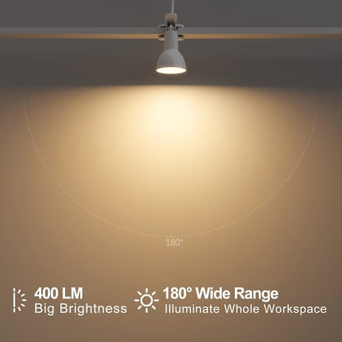 deeloop LED Clip on Light Book Reading 5W Super Bright 330° Rotation Clip on Lamp for Bed/Desk Lamp with Clamp White