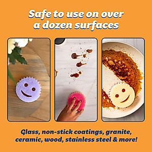 Scrub Daddy Scrub Mommy - Scratch-Free Multipurpose Dish Sponge - BPA Free & Made with Polymer Foam - Stain, Mold & Odor Resistant Kitchen Sponge (3 Count)