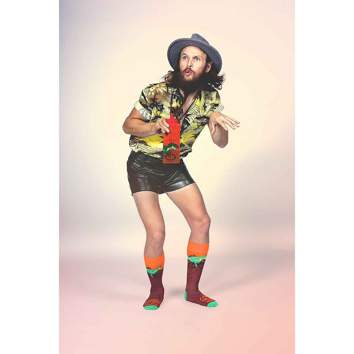 FREAKER Fits Every Bottle Can Beverage Insulator, Stops Bottle Sweat, Lance Tiny Arms Strong Cycling Tyrannosaurus Rex Bike Bicycle