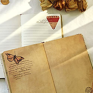 Billtigif Vintage Journal Notebook, Cute Diary Travelers Journals Sketchbooks, Journals for Women Men to Write in, Gift for Girls Boys, 5.5 x 8.5 inch (Yellow and Pink Flowers)