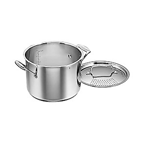 Cuisinart 766S-22 6 Qt. Stainless Steel Pasta Pot w/Straining Cover Chef's-Classic-Stainless-Cookware-Collection, 6-Quart
