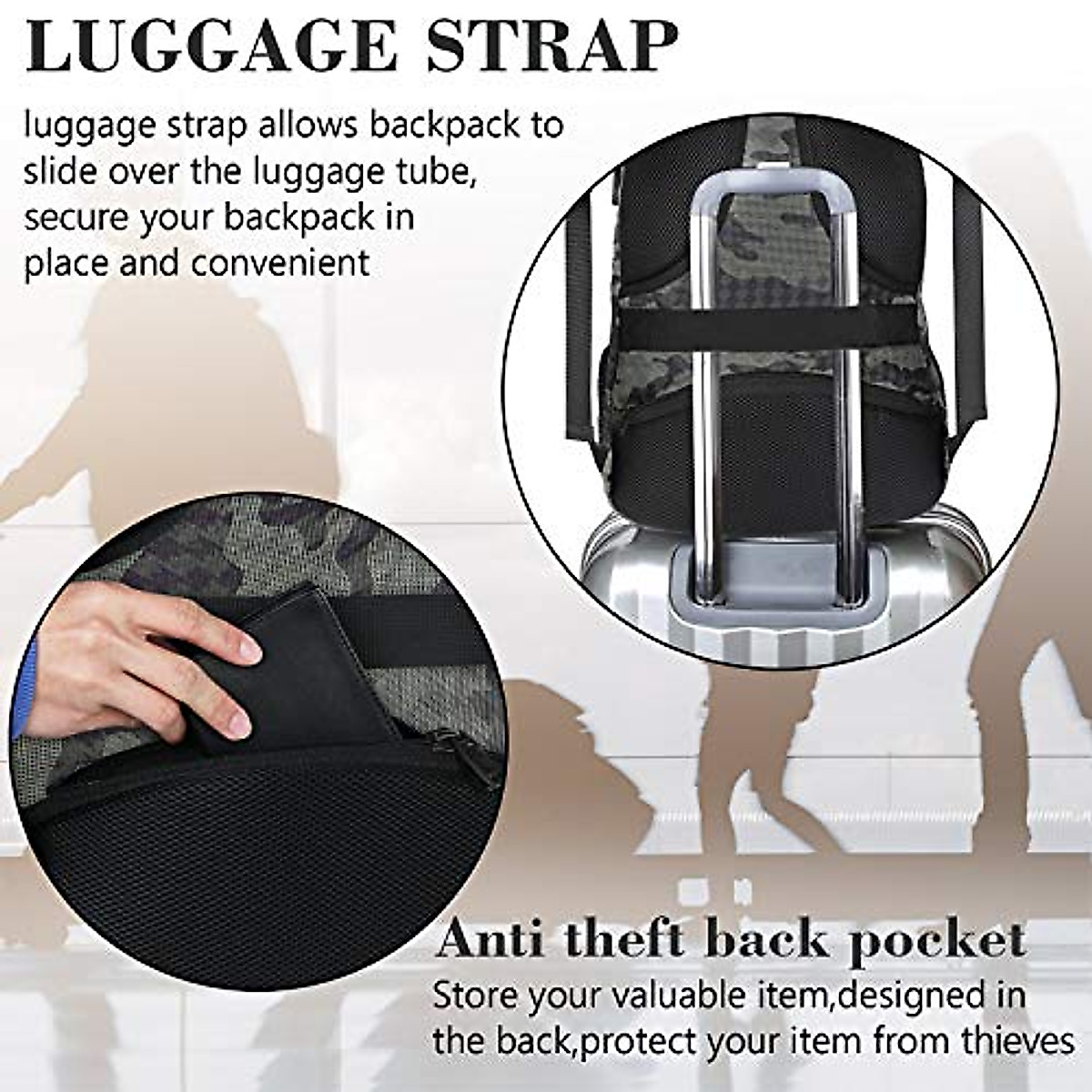 MATEIN Travel Backpack with USB, Sturdy College School Backpack for 15.6 Inch Laptop with Anti Theft Pocket for Women & Men, Slim Lightweight Laptop Bag Computer Bookbag Daypack for Adult Teens Gift