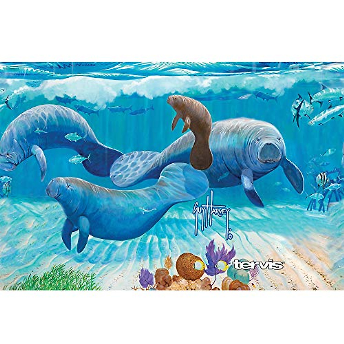 Tervis Guy Harvey Manatee Triple Walled Insulated Tumbler Travel Cup Keeps Drinks Cold & Hot, 30oz, Stainless Steel