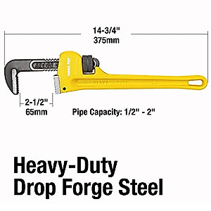 Tradespro 830914 14-Inch Heavy Duty Pipe Wrench , Yellow