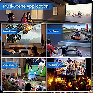 1080P HD Projector, 5G WiFi Movie Projector, UUO Home Theater Support 4K Video Projector, Synchronize Smartphone Screen, Dolby Audio Support-Compatible with TV Stick/iOS/Android/Smartphone/PS5