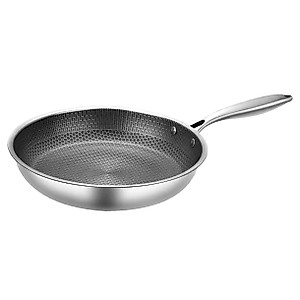 Mikinona Full Screen Omelette Pan Honeycomb Skillet Pan Seafood Pan Nonstick Stir Fry Pan Egg Frying Pan Induction Pan Barbecue Griddle Pans for Cooking Woks Pan Cooking Pan Stainless Steel