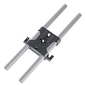 NICEYRIG Multipurpose Camera Base Plate with 15mm Rod Rail Clamp for DSLR Rig Support System