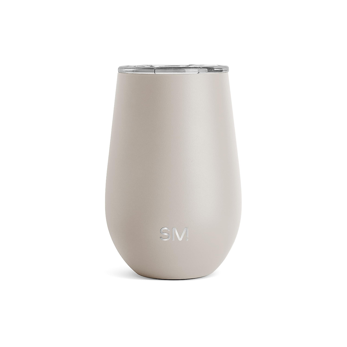 Simple Modern Wine Tumbler with Lid | Cute Stemless Glass Cup with Press-In Lid | Insulated Stainless Steel Coffee Mug | Gifts for Women Men Him Her | Spirit Collection | 12oz | Almond Birch