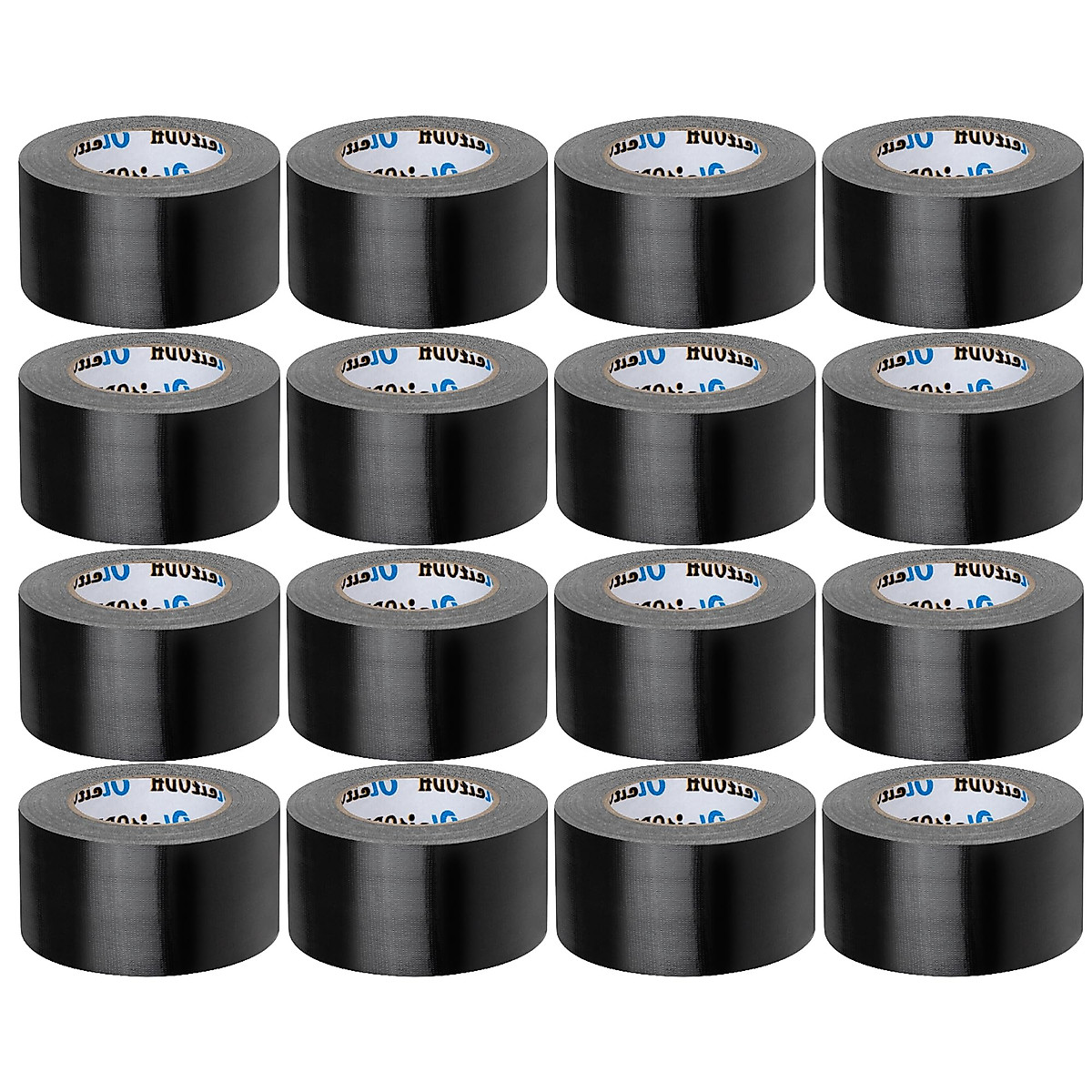 16 Pack Black Duct Tape Bulk 2 inch Duct Tape Heavy Duty 30 Yards Each,Strong No Residue All-Weather Duct Tape, Tear by Hand, Multi-Use for Indoor & Outdoor Repairs, Industrial, Professional Use