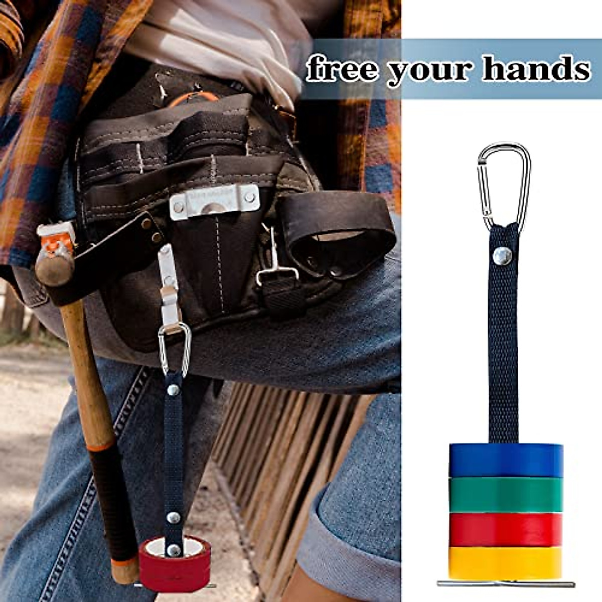 Tape Thong for Tool Belts 2.4" Wide Electrical Tape Holder Black Electrical Contractor Tool Belts (2)