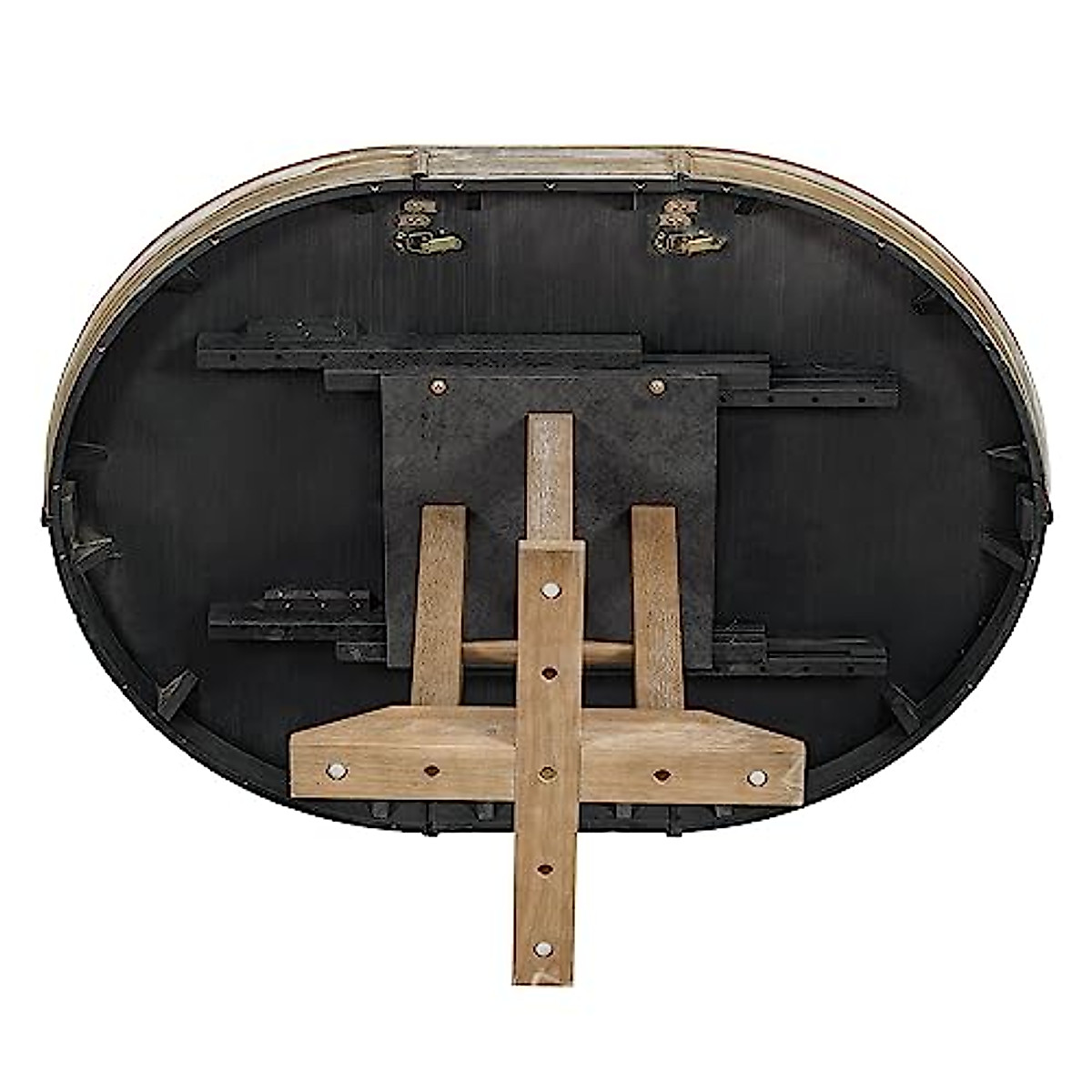 Dinehome 5-Piece Round Extendable Table Set for 4 with Four Upholstered Chairs, for Dining Room, Natural Wood Wash