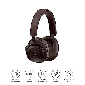 Beoplay H95 by B&O Premium Comfortable Wireless Active Noise Cancelling (ANC) Over-Ear Headphones with 38 Hours Battery Life and Protective Carrying Case, Chestnut