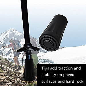 Oldhill 6-Pack Replacement Rubber Tips (Longer Caps) - Fits Most Hiking Sticks, Trekking Poles, Walking Canes