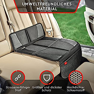 Helteko Car Seat Protector with Thickest Padding, 2 Pack Car Seat Pad for Child Baby Carseat, Auto Seat Protector from Waterproof & Stain Resistant Kick Mat Material for Leather and Fabric Seat