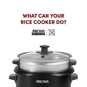 Aroma Housewares ARC-363-1NGB 3 Uncooked/6 Cups Cooked Rice Cooker, Steamer, Multicooker, 2-6 cups, Black