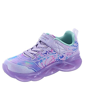 Skechers Kids Girls Twisty Ice Sneaker, Lavender/Multi, 2 Little Kid