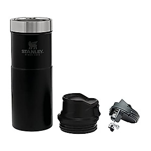 Stanley Trigger Action Travel Mug 0.47L Matt Black – Keeps Hot for 7 Hours - BPA-free Stainless Steel Thermos Travel Mug for Hot Drinks - Leakproof Reusable Coffee Cups